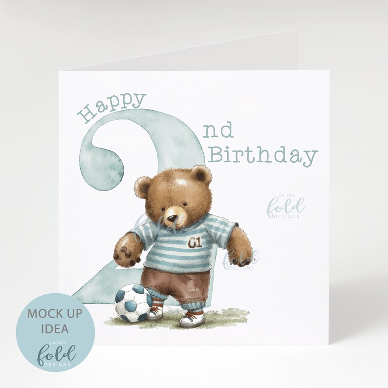 2nd Birthday Clipart Football Number 2 Footy Cute Teddy Bear ...