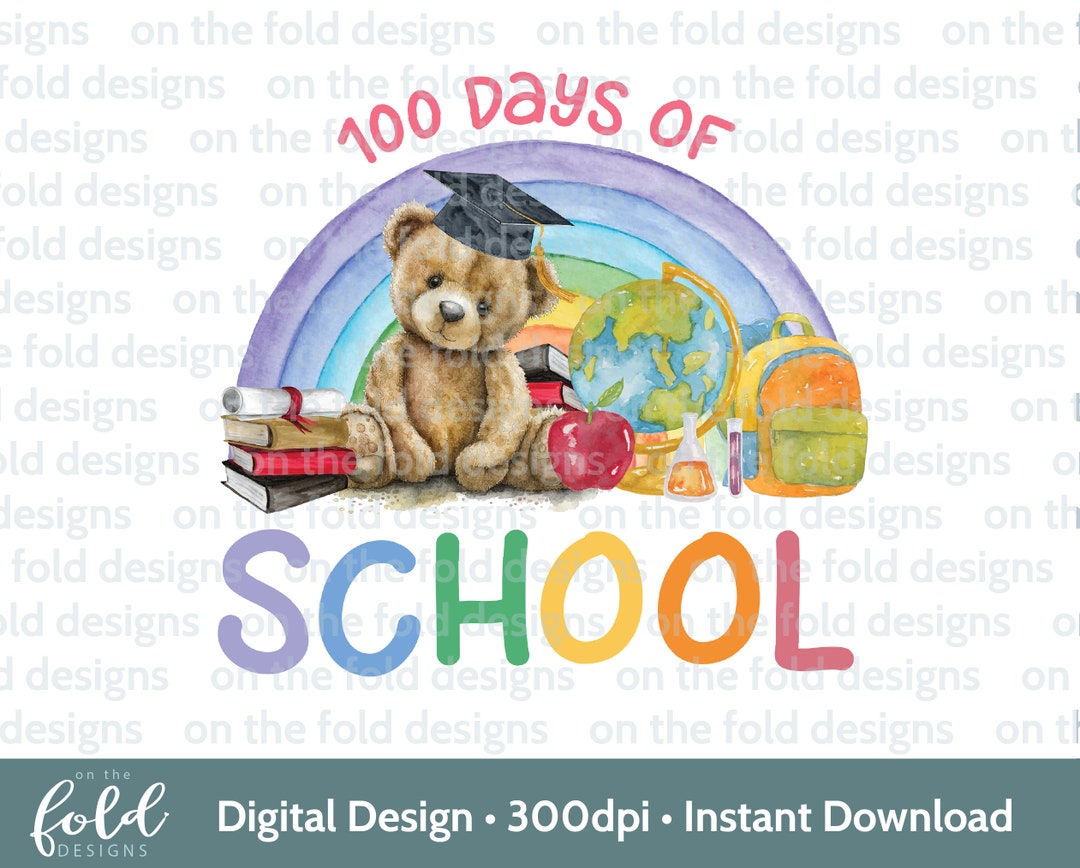100 Days of School Clipart 1st Day Primary Sublimation PNG When I Wake ...