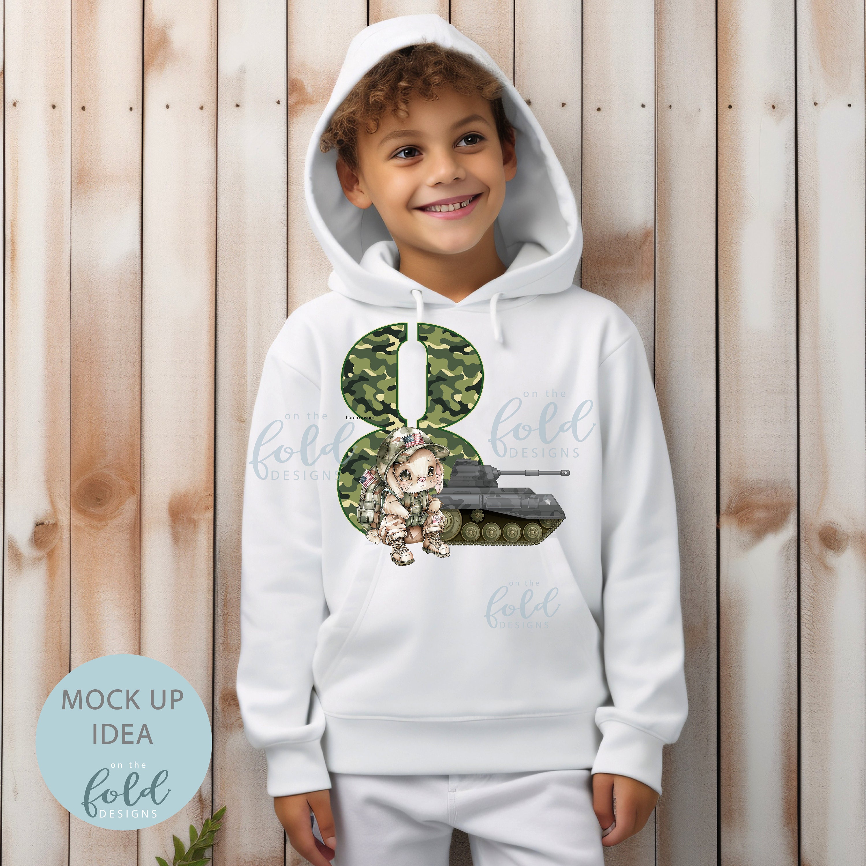 Army 8th Birthday Clipart, Bunny Number 8 Sublimation PNG Digital ...