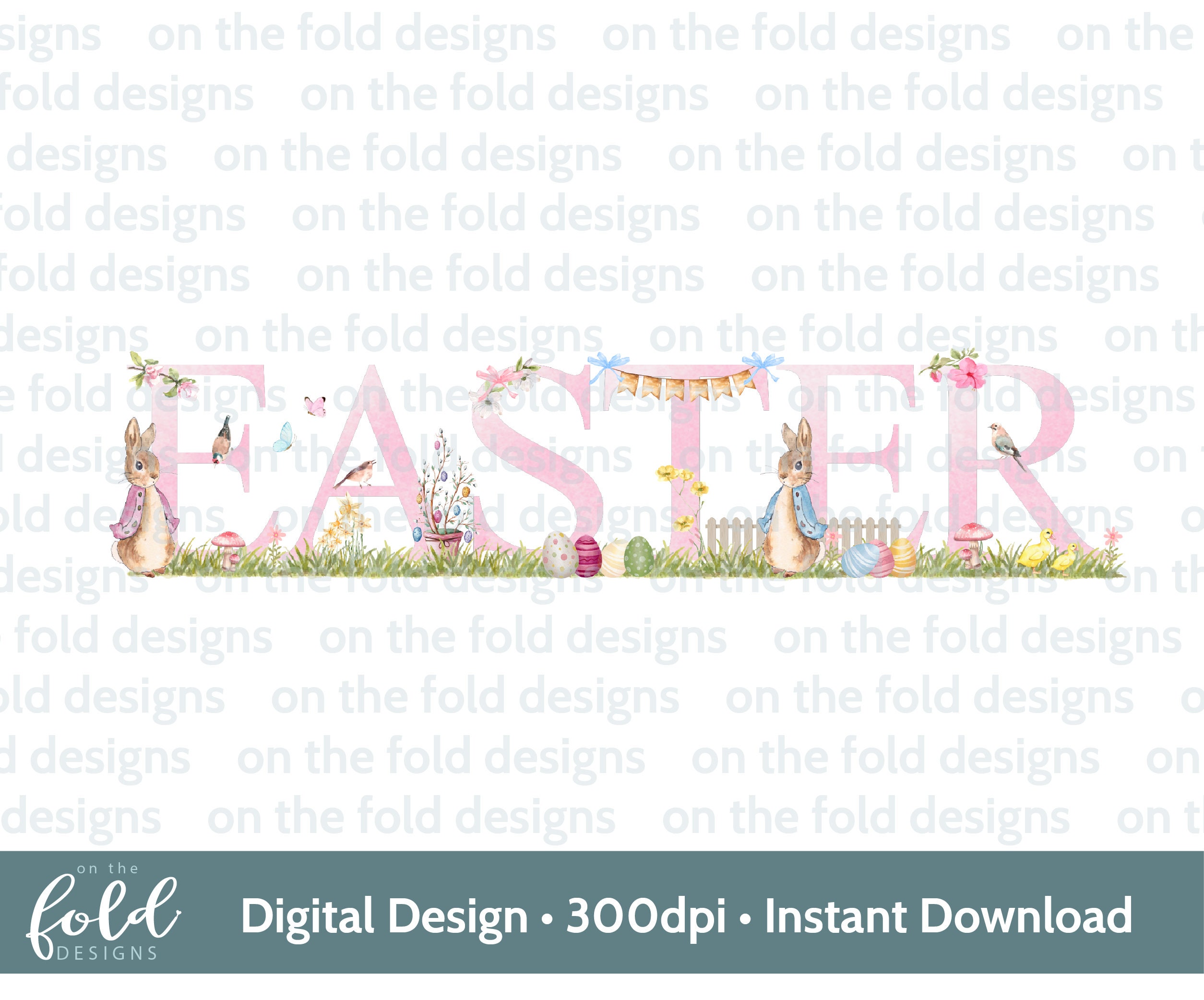 Peter Rabbit and Flopsy Bunny Easter Pink Watercolour PNG - Etsy Canada