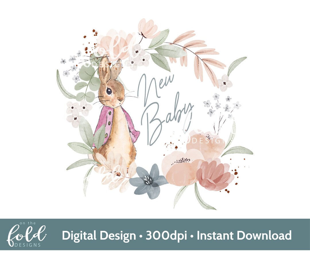 New Baby Flopsy Bunny Clipart Instant Download File With - Etsy