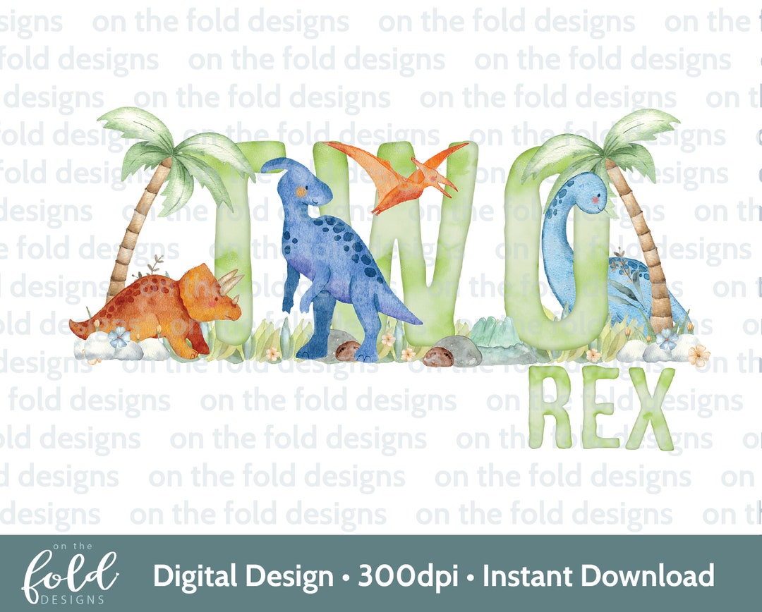 Dinosaur Number Two, 2nd Birthday, Dino PNG, Clipart Design Transparent ...