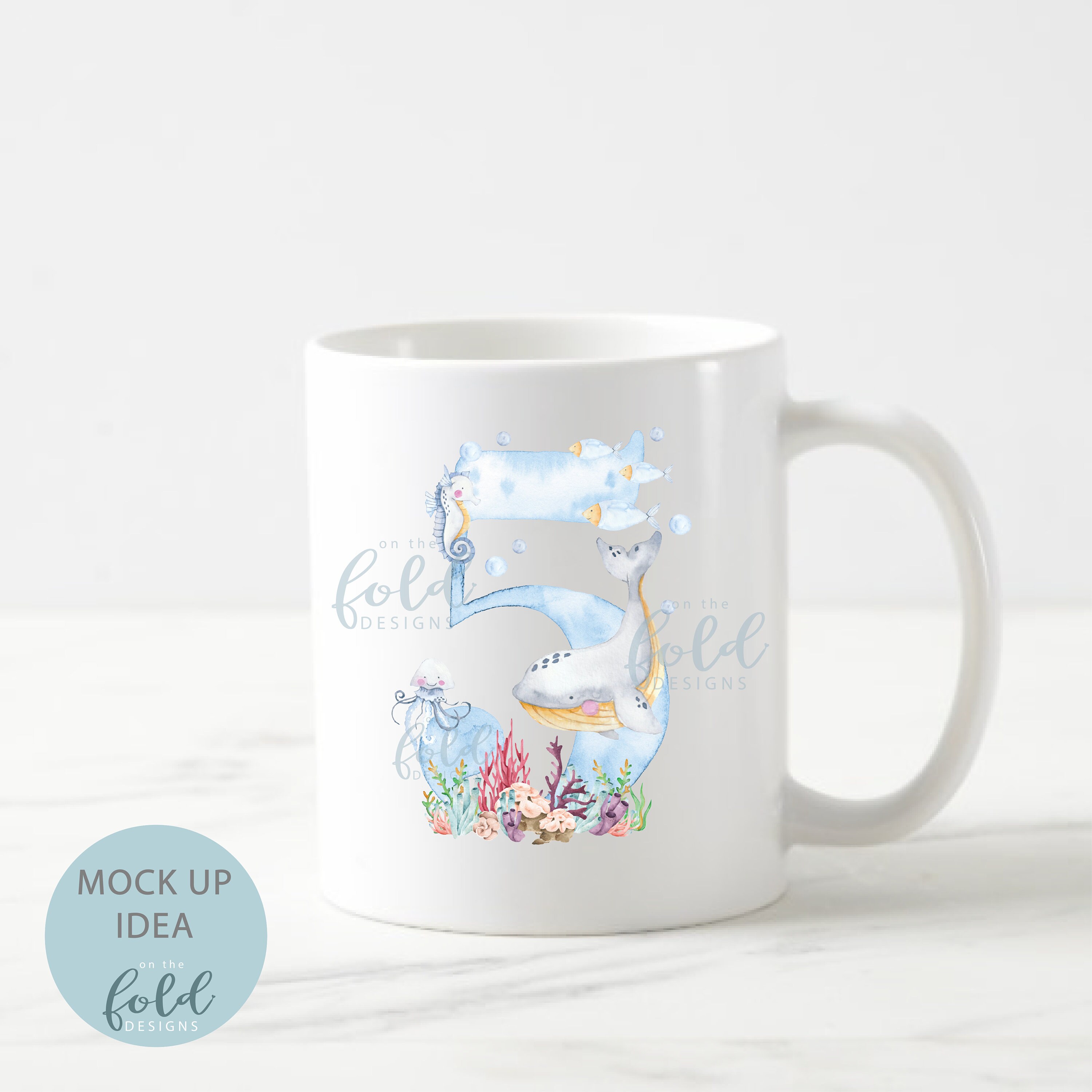 Under the Sea Birthday, Clipart, Number Five Png, Sublimation Party ...