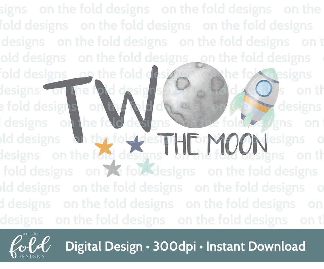 Two the Moon, Space Clipart, Rainbow Planets, Sublimation Design ...