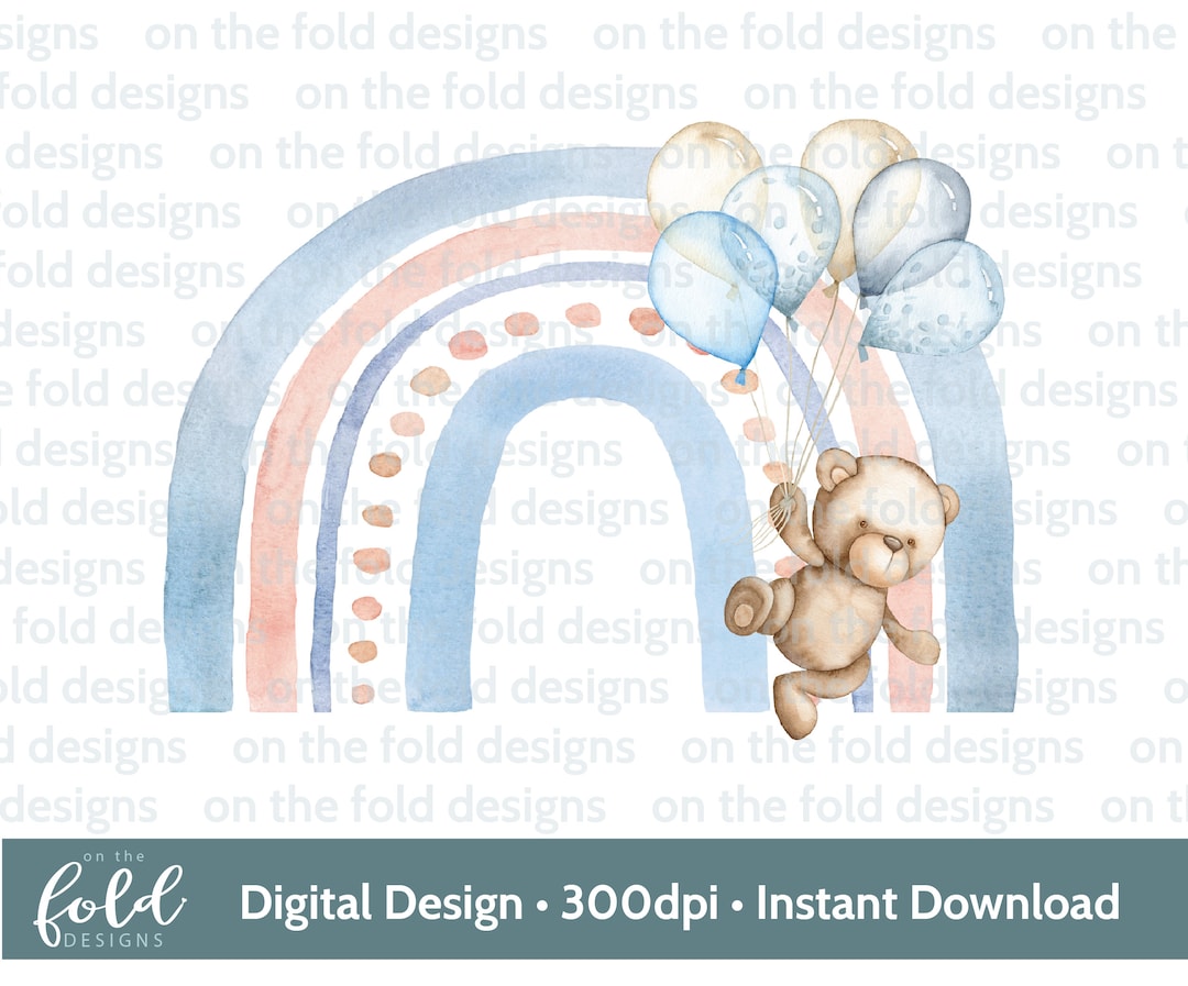 Teddy Rainbow PNG, Transparent Clipart Design, New Baby, Birthday Image ...