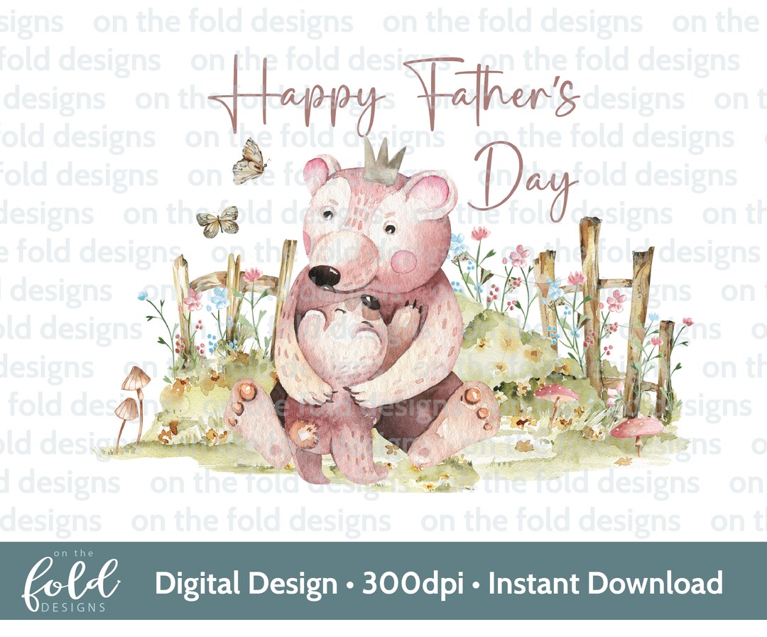 Father's Day Daddy Bear Clipart, Woodland, Best Dad, Grandad, 1st ...