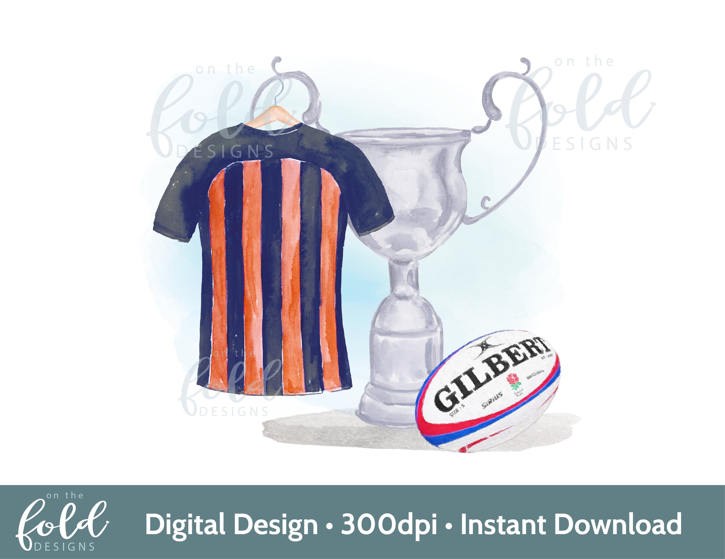 Rugby Trophy Shirt and Ball Birthday Transparent Clipart With - Etsy UK