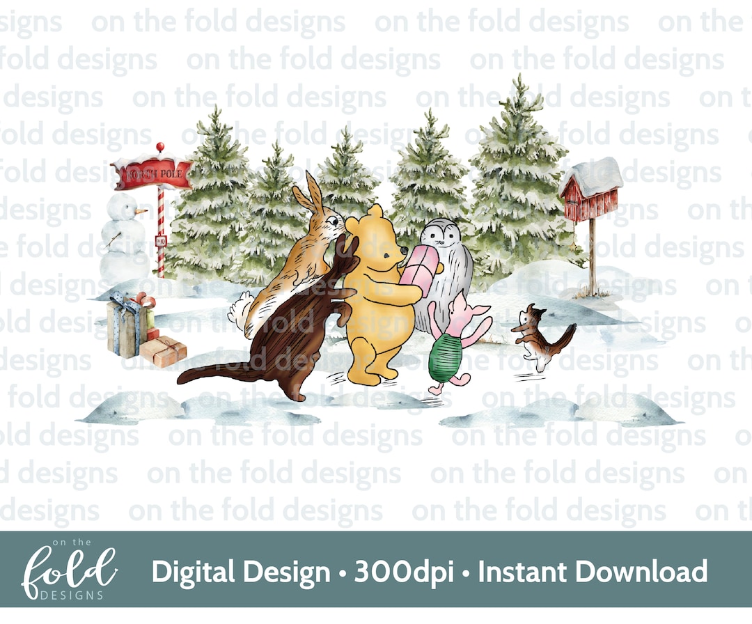 Classic Winnie the Pooh, Christmas, Winter Woodland Wonderland Scene ...