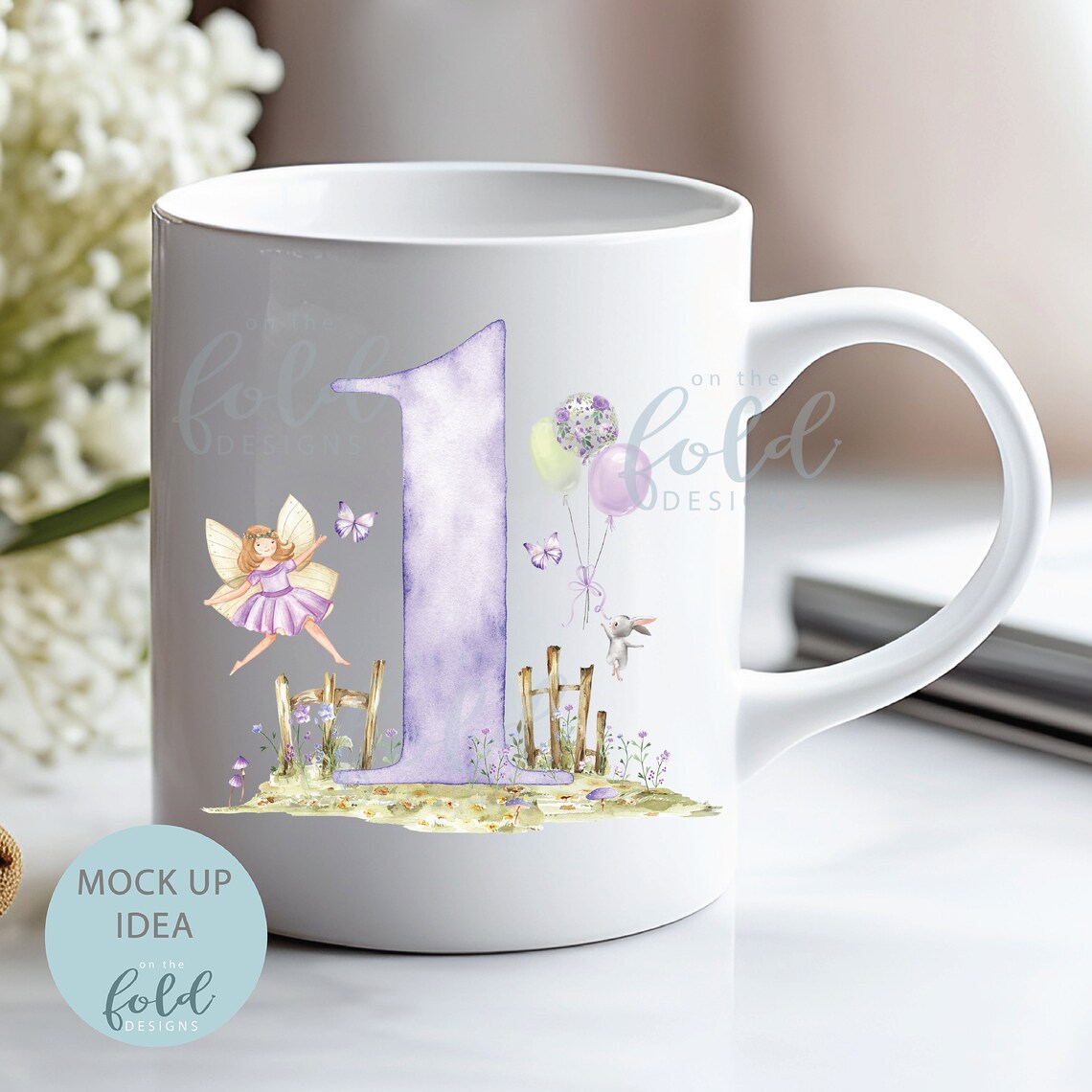 Fairy 1st Birthday Clipart Magical Purple Number One Watercolor Clipart ...