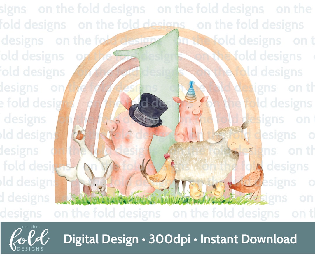Farm Animal Clipart, Sublimation, Farmyard Fun, Birthday Printable, Png ...