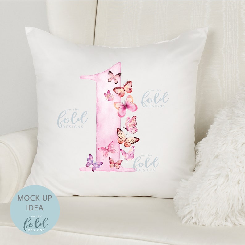 1st Birthday Butterfly Clipart, Number One Image, Png Instant Download ...