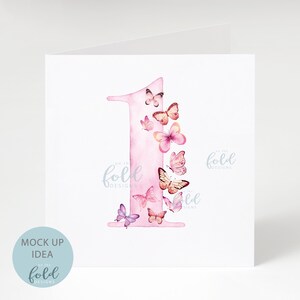 1st Birthday Butterfly Clipart, Number One Image, Png Instant Download ...