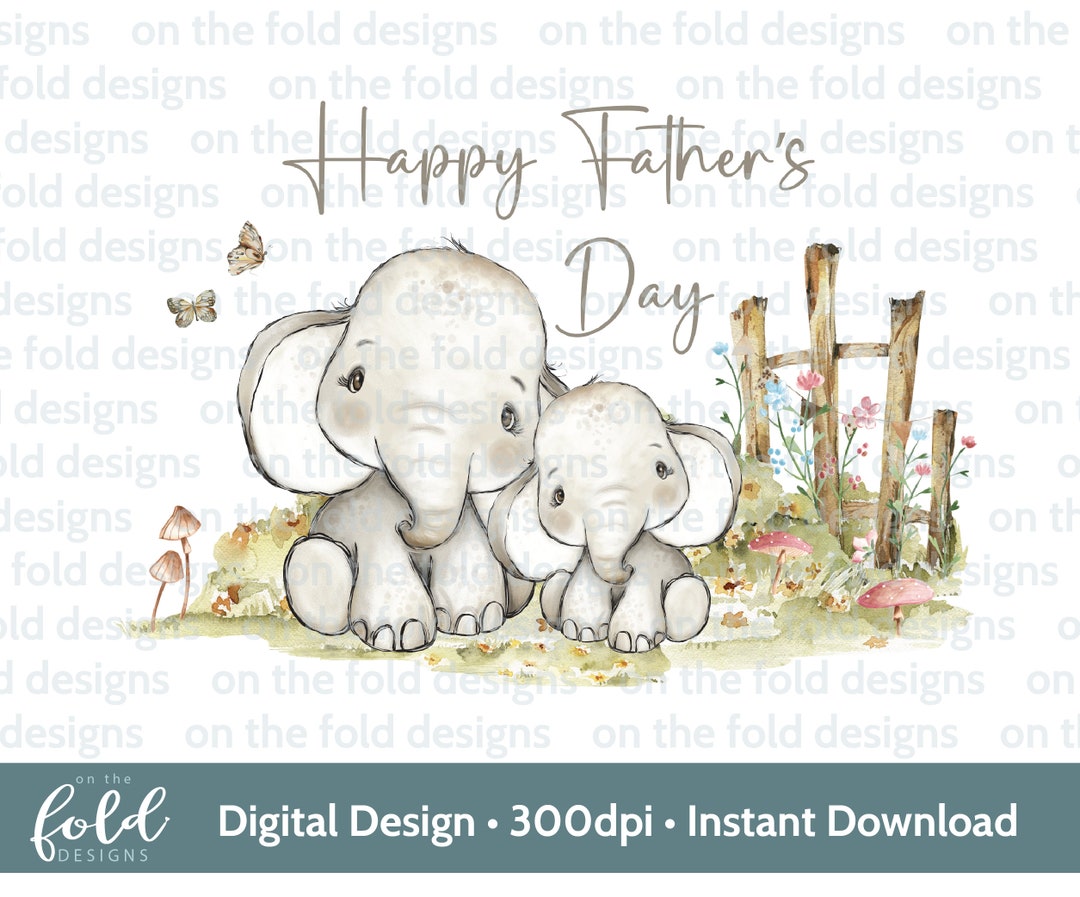 Father's Day, Daddy Elephant Clipart, Baby Nellie, Cute Daddy, 1st ...