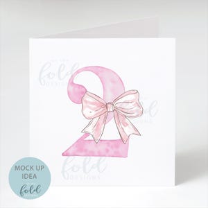 Pink Bow 2ndbirthday Clipart Coquette Number Two Png Sublimation Baby ...