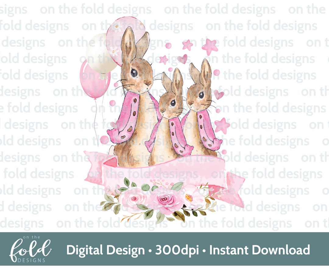 Flopsy Bunny Mothers Day Twin Mummy and Daughter Pink PNG Download ...