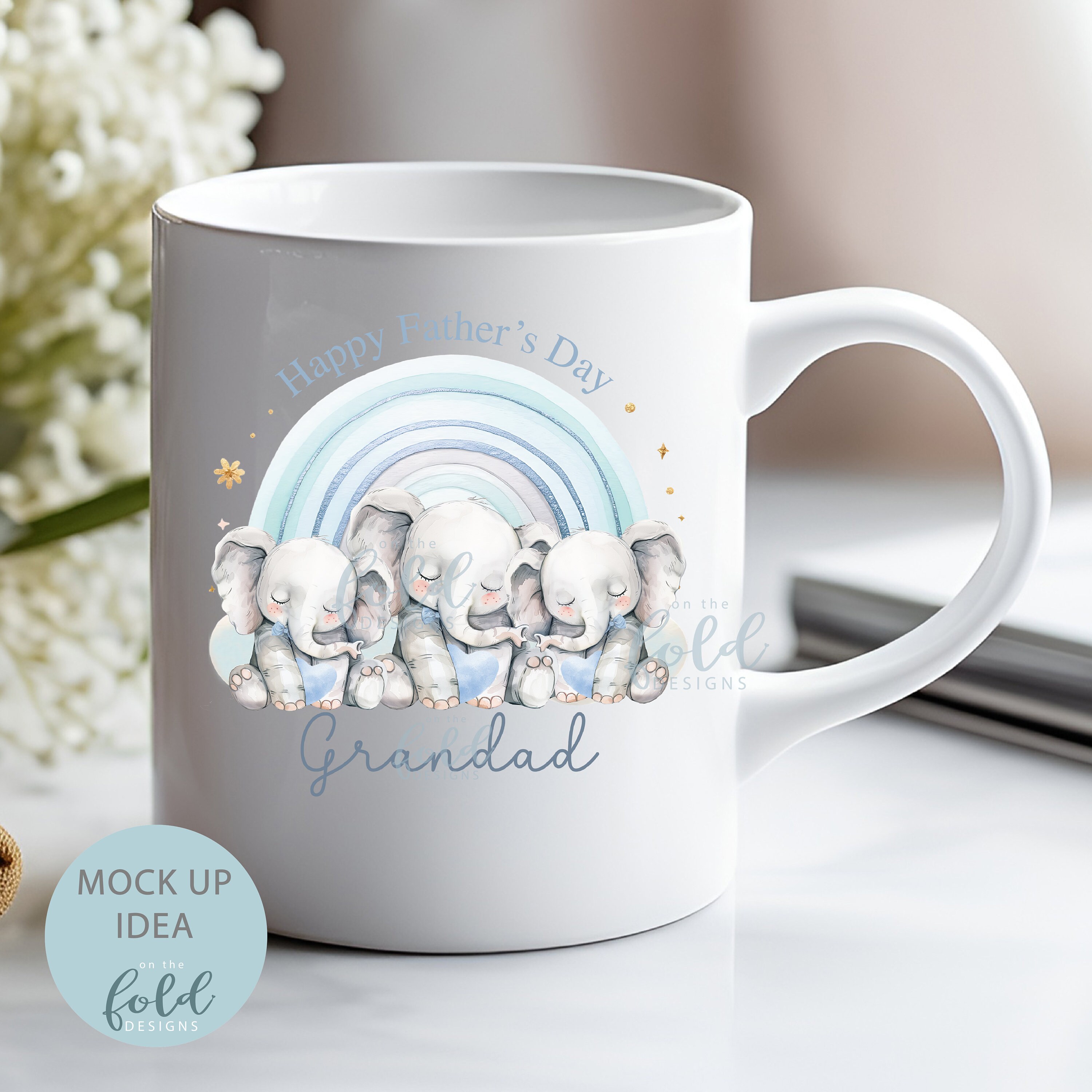 Fathers Day Grandad Clipart Elephant 1st Father's Day Blue Rainbow ...