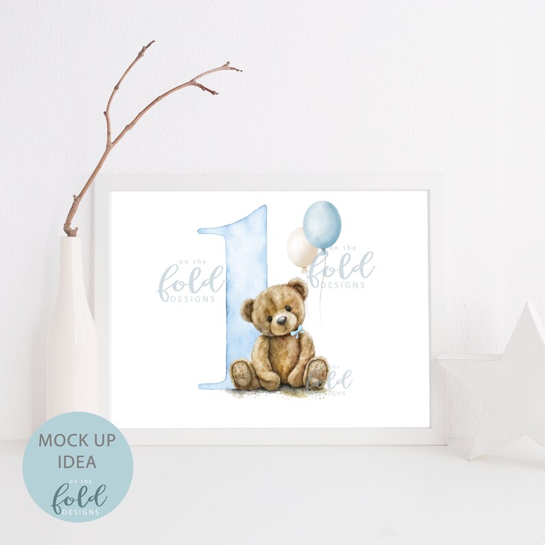 Teddy Bear, Number 1, Balloons, 1st Birthday, Clipart, Sublimation PNG ...