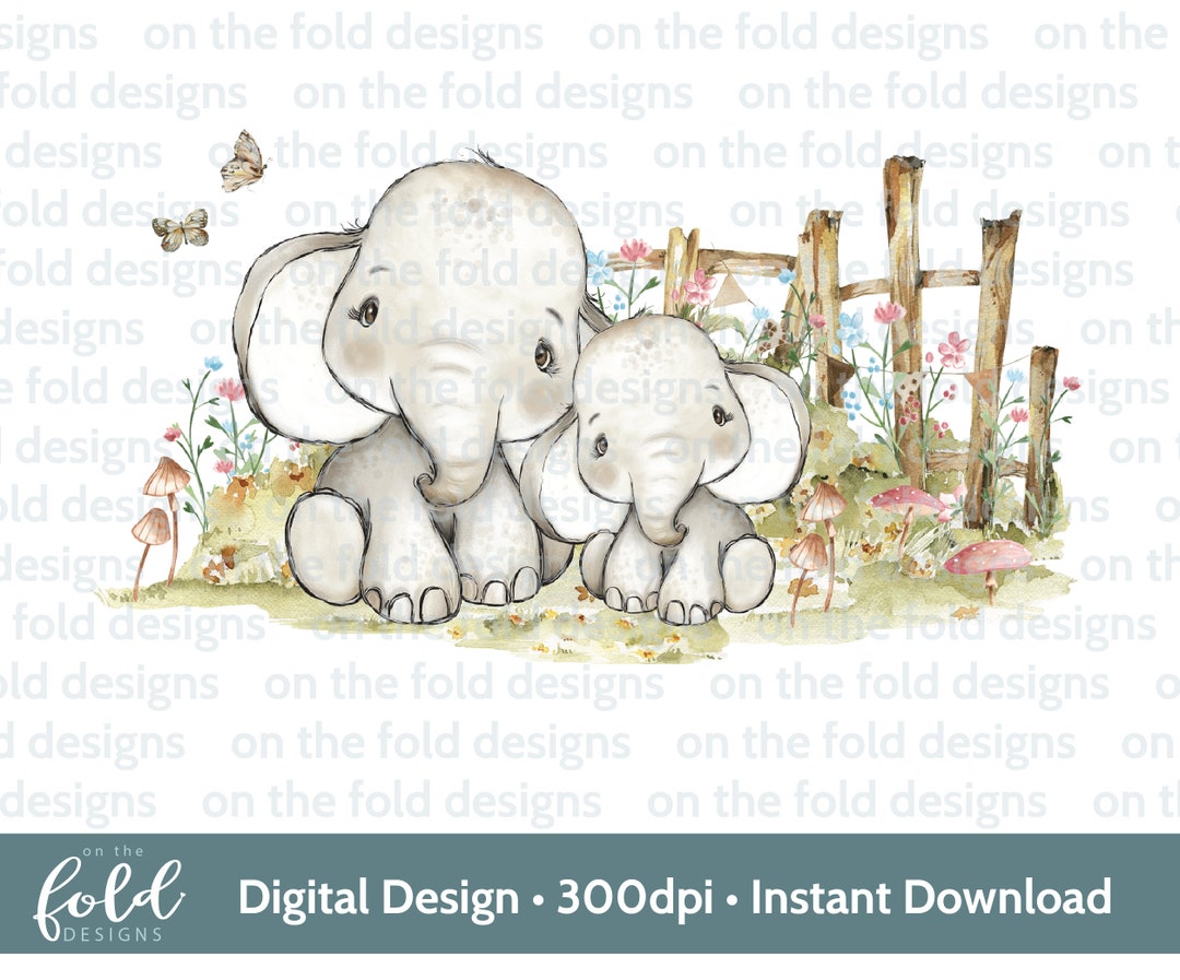 Safari Elephant Clipart, Jungle Baby Graphic, Cute Animals, Transparent ...