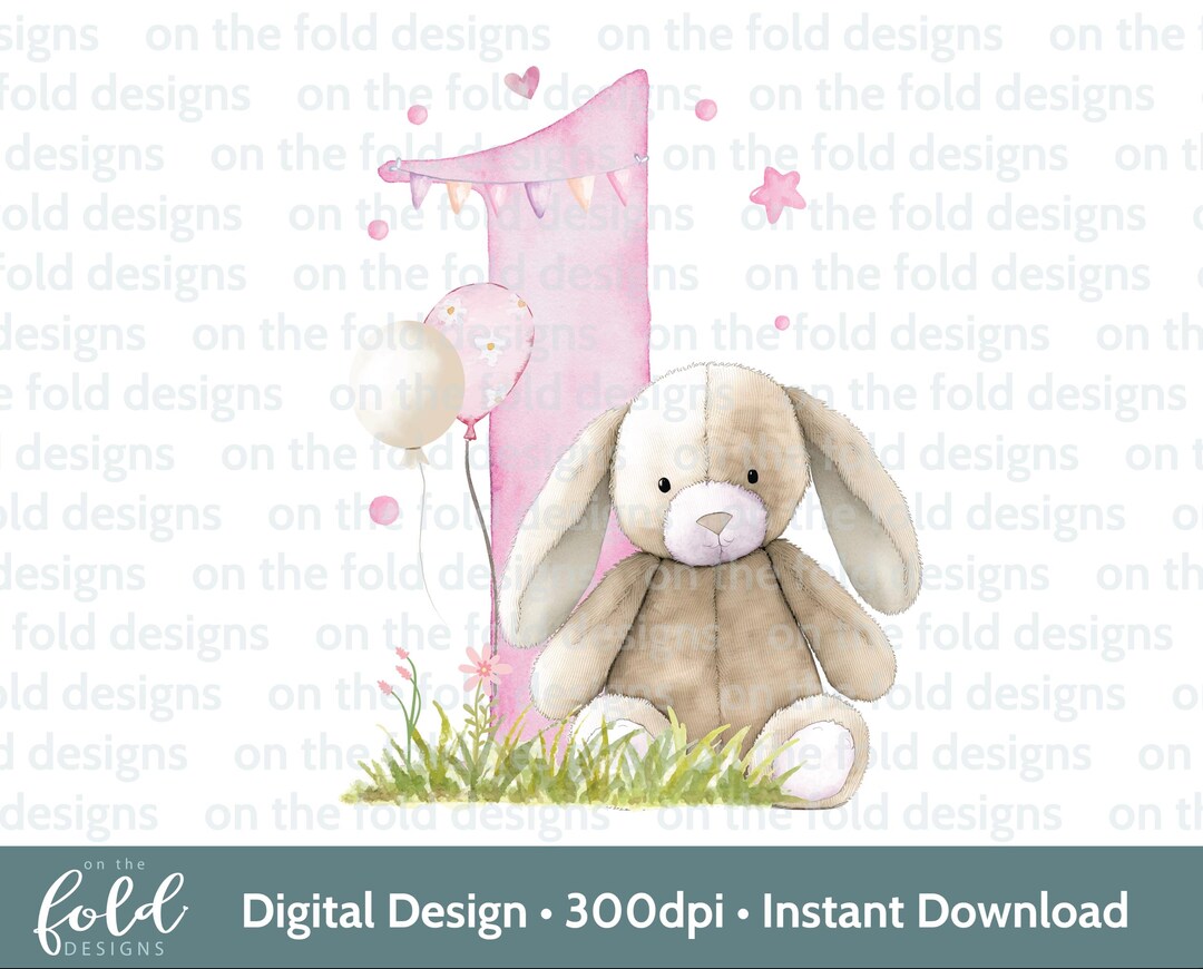 Pink Rabbit, Png Download, Transparent Background, 1st Birthday, First ...