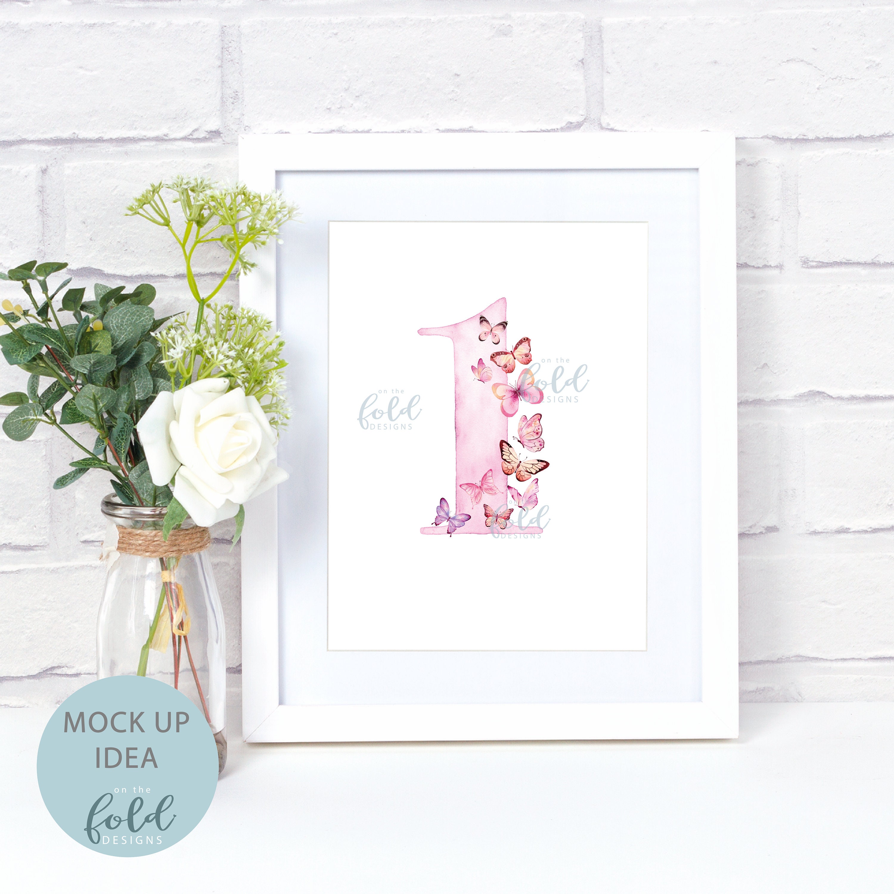 1st Birthday Butterfly Clipart, Number One Image, Png Instant Download ...