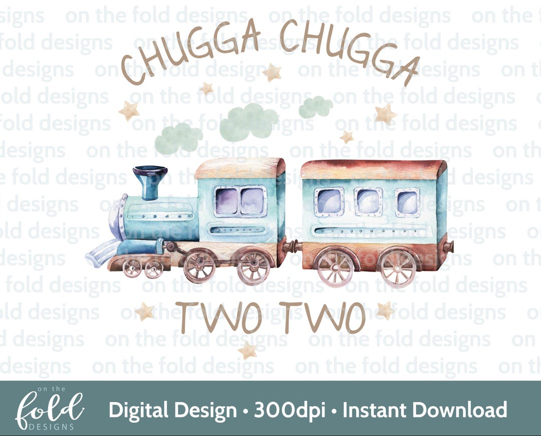 Train 2nd Birthday Clipart, Choo Choo Sublimation PNG., Water Slide ...