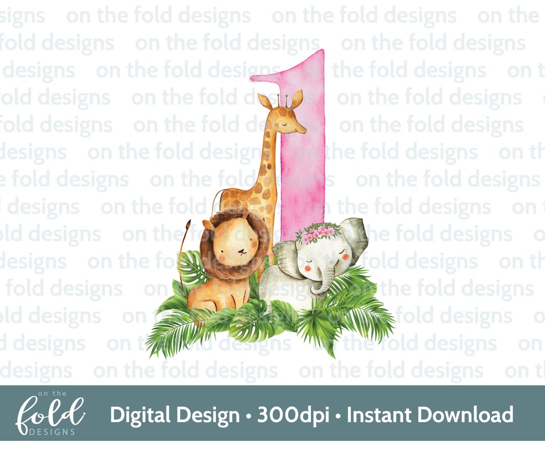 Safari Pink Clipart Jungle Animals Png Transparent Birthday Clipart ...