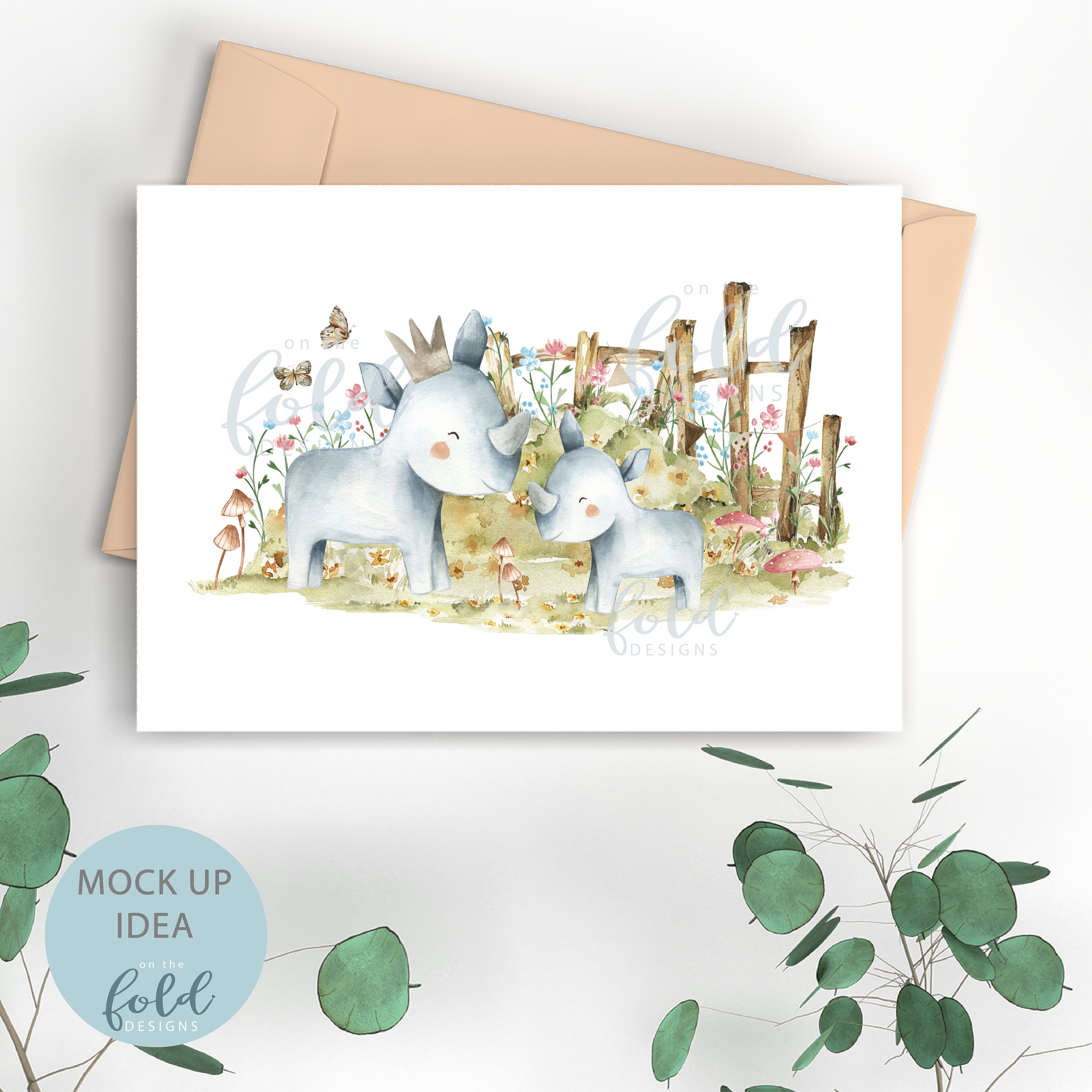 Safari Rhino Clipart Jungle Baby Graphic Cute Animals - Etsy