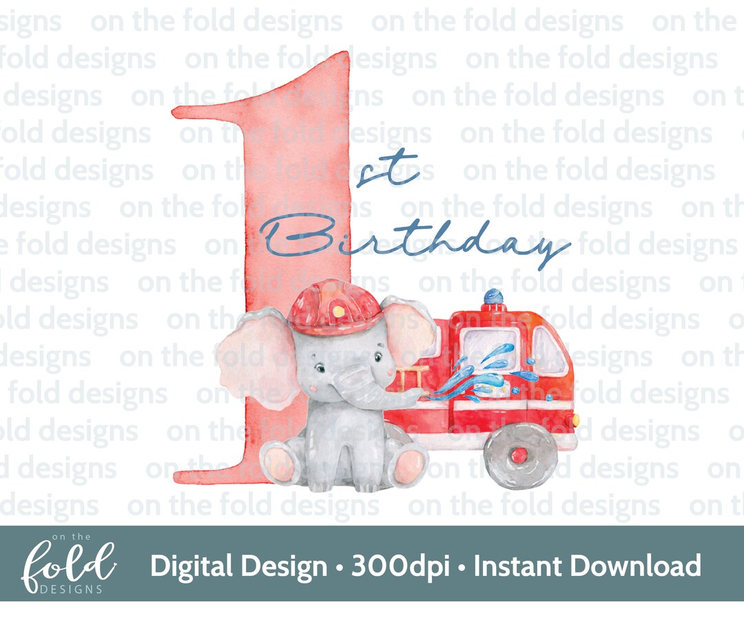 Firefighter, 1st Birthday Number 1, Fireman, Fire Engine, Clipart ...