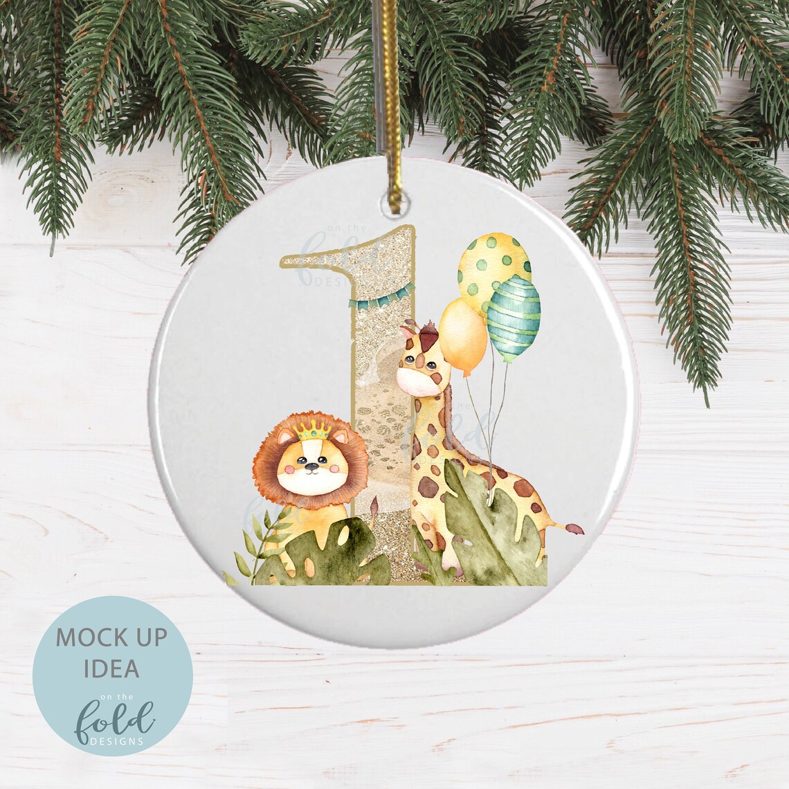 Safari 1st Birthday Number One Png With Animal Leaf and Glitter Number ...