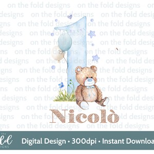 Teddy Bear, Number One, Balloons, Png Download, Transparent Background ...