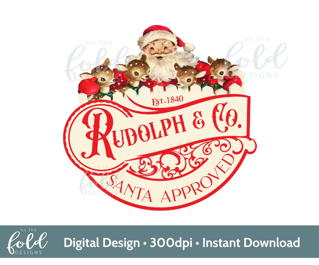 Rudolph and Father Christmas Reindeer Company PNG Instant Digital ...