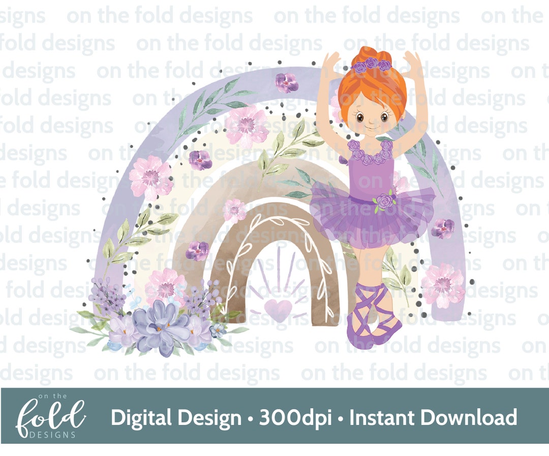 Ballerina Rainbow, Purple Ballerina, Ballet Clipart, Rainbow, Girls ...