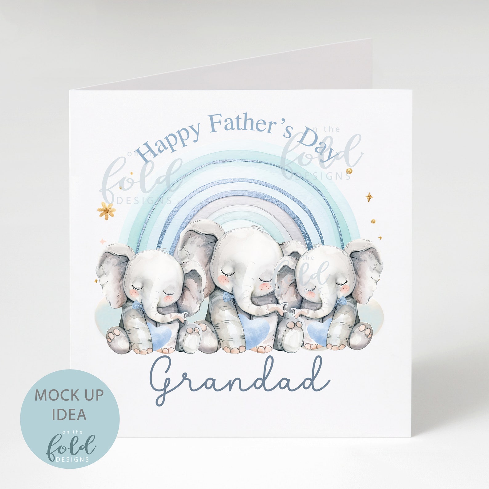 Fathers Day Grandad Clipart Elephant 1st Father's Day Blue Rainbow ...