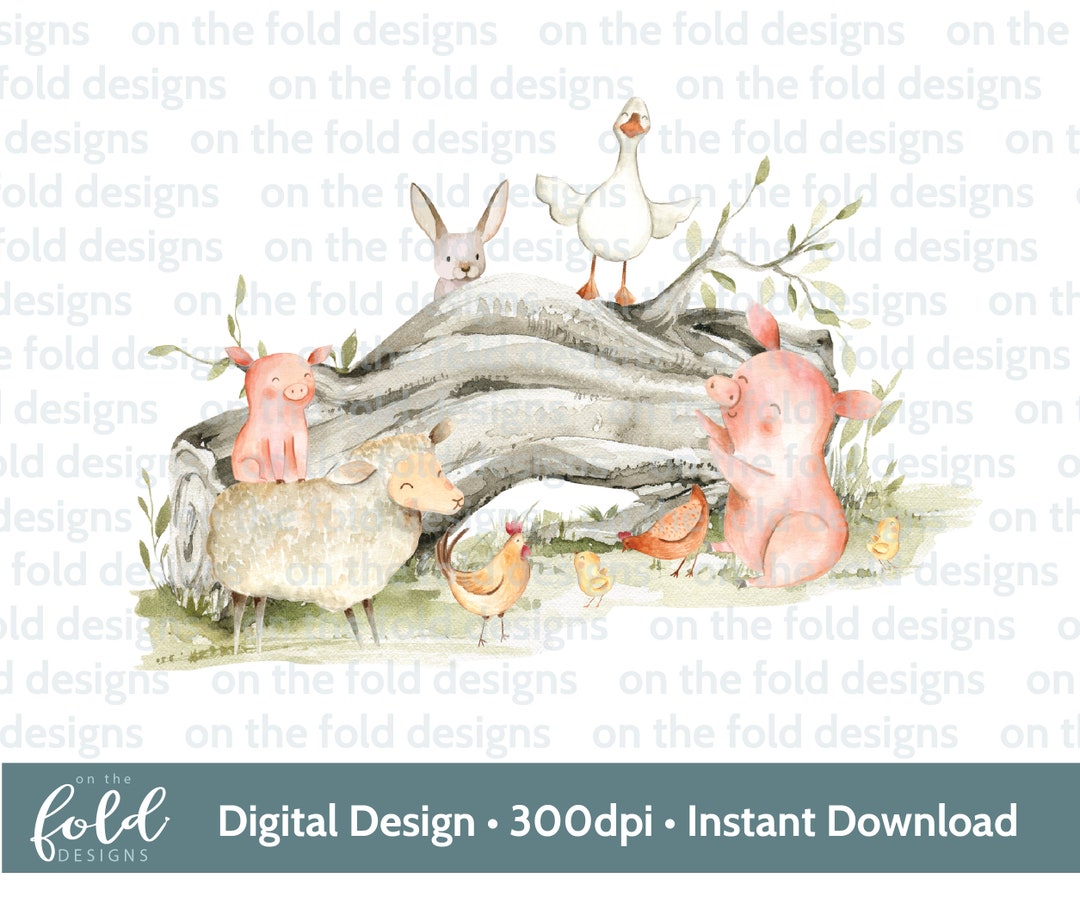 Farm Animal Clipart, Sublimation, Farmyard Fun, Birthday Printable, Png ...