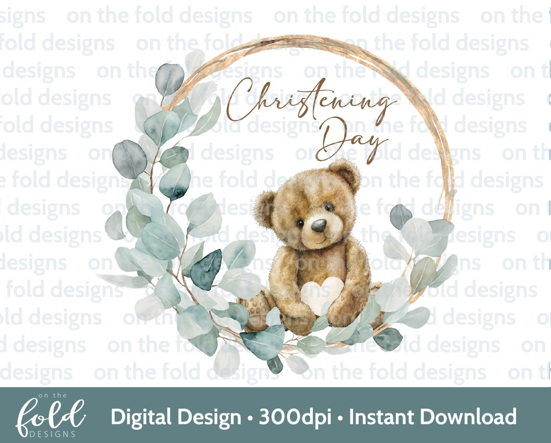 Christening Clipart Teddy Bear Baptism Naming Day Communion Cross PNG ...