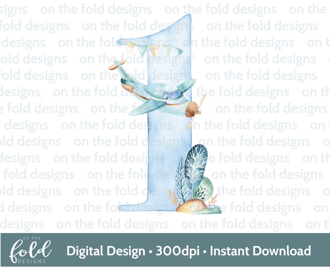 Train, Plane, Number 1, Boy 1st Birthday, Clipart, Sublimation, PNG ...