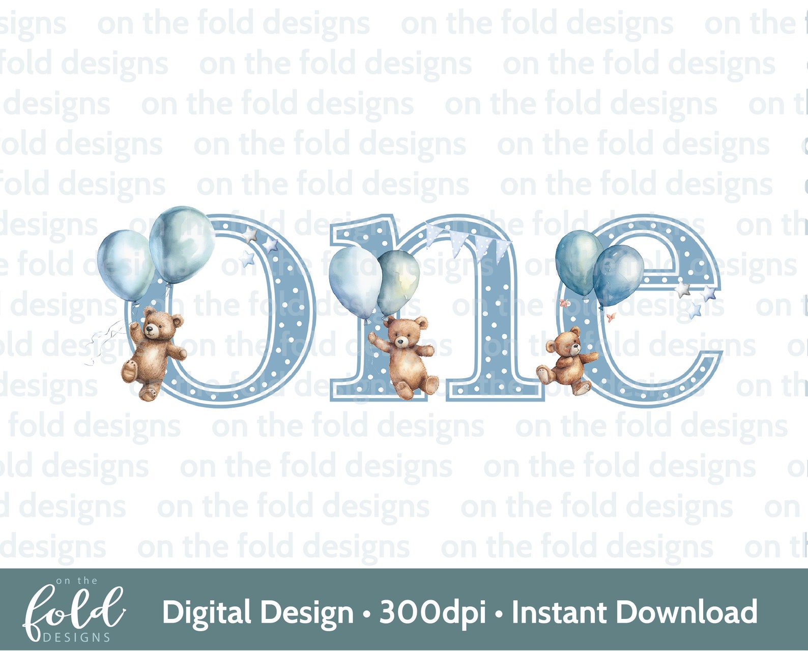 Teddy Bear, Number 1, Balloons, 1st Birthday, Clipart, Sublimation PNG ...