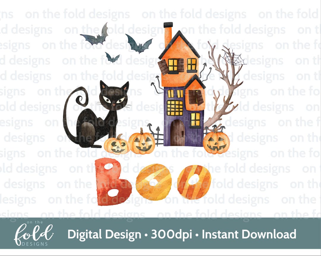 Halloween Boo Pumpkin Clipart PNG Transparent Instant Digital Image 1st ...