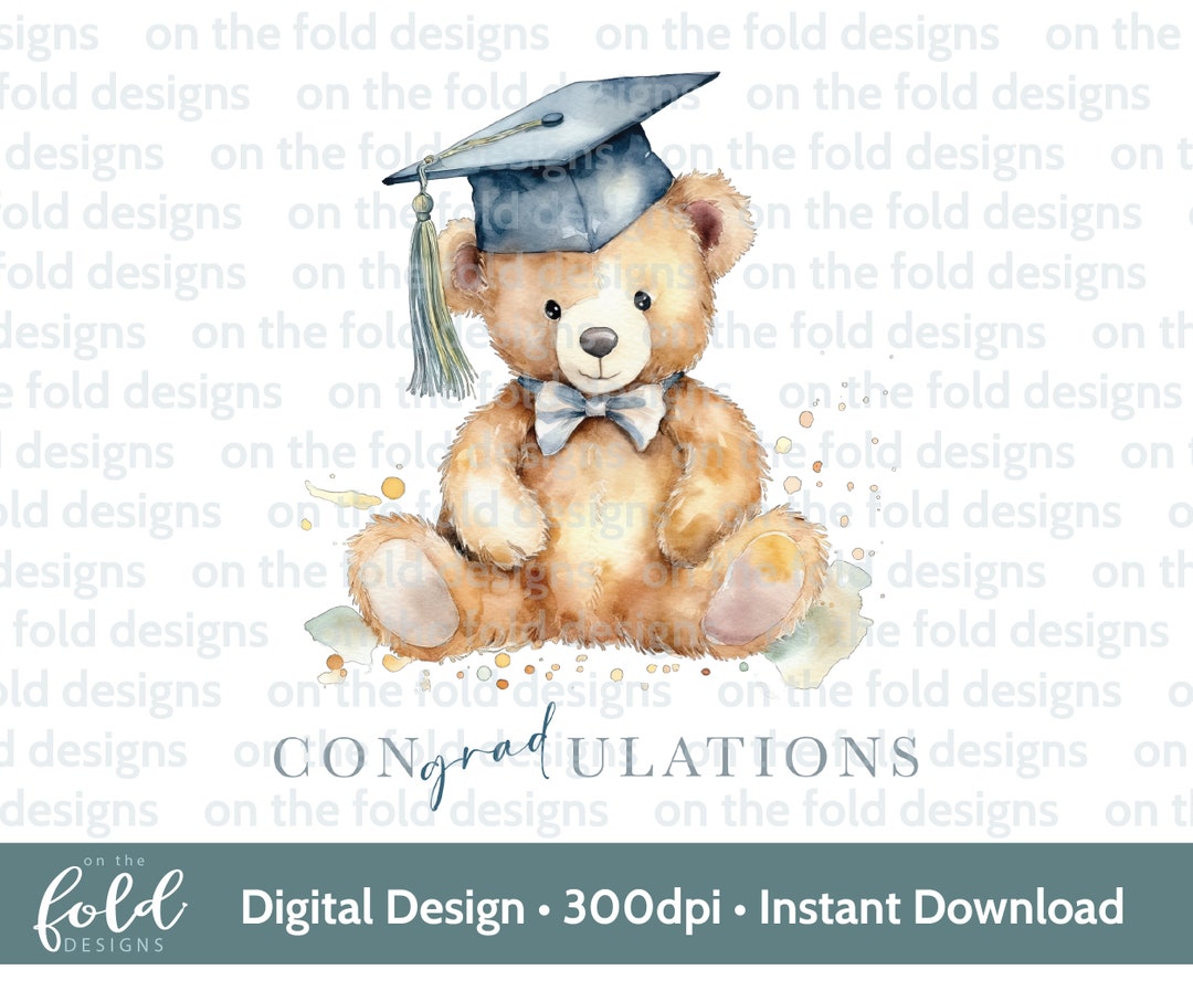 Graduation, Cap and Gown, Degree, Teddy Bear, Sublimation Clipart ...