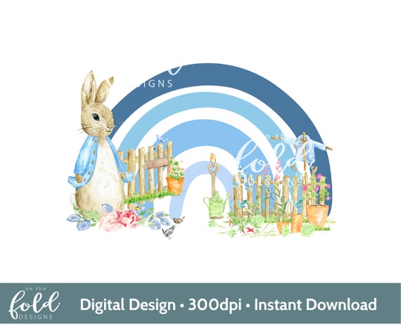 Peter Rabbit Rainbow Garden Clipart Instant Download File With - Etsy