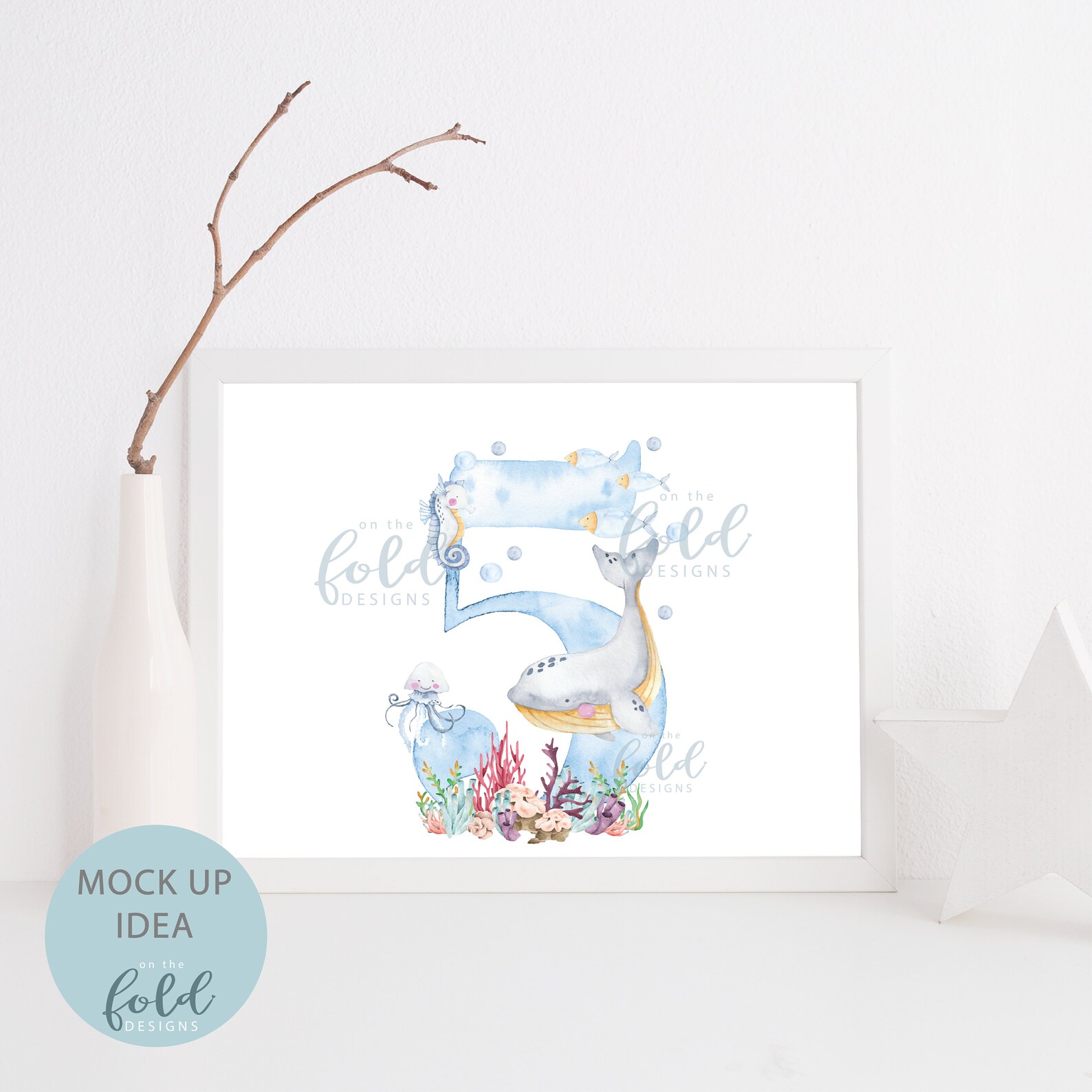Under the Sea Birthday, Clipart, Number Five Png, Sublimation Party ...