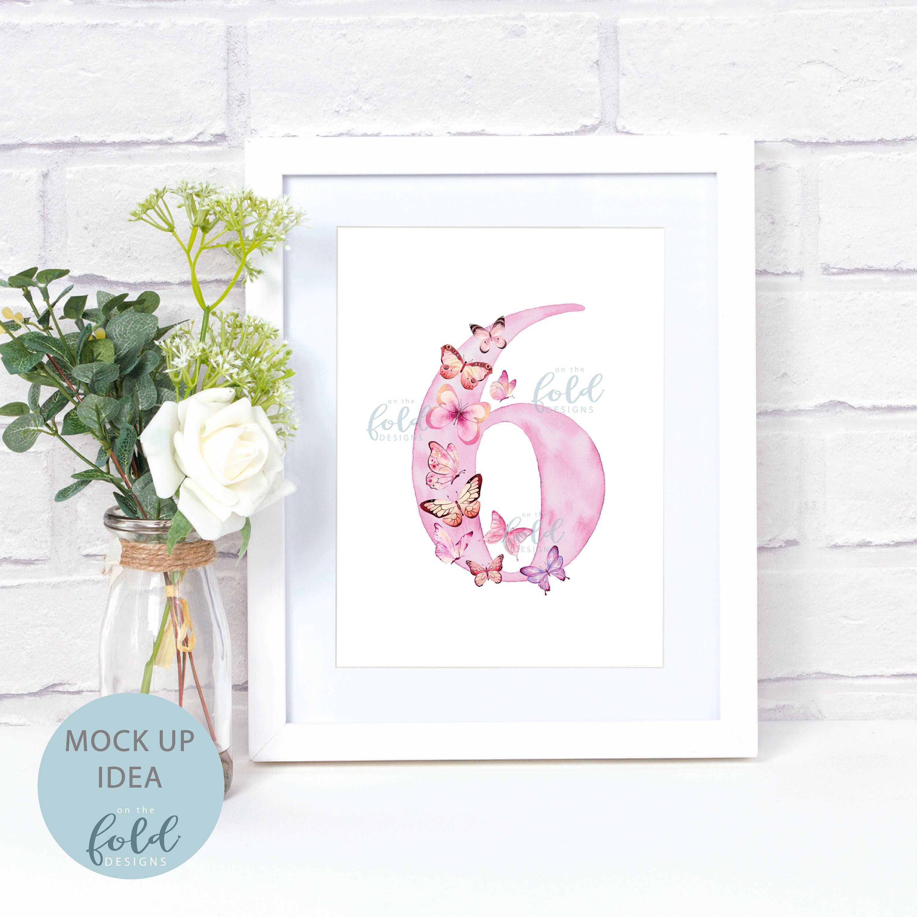 Butterfly Clipart, 6th Birthday, Number Six Image, Png Instant Download ...