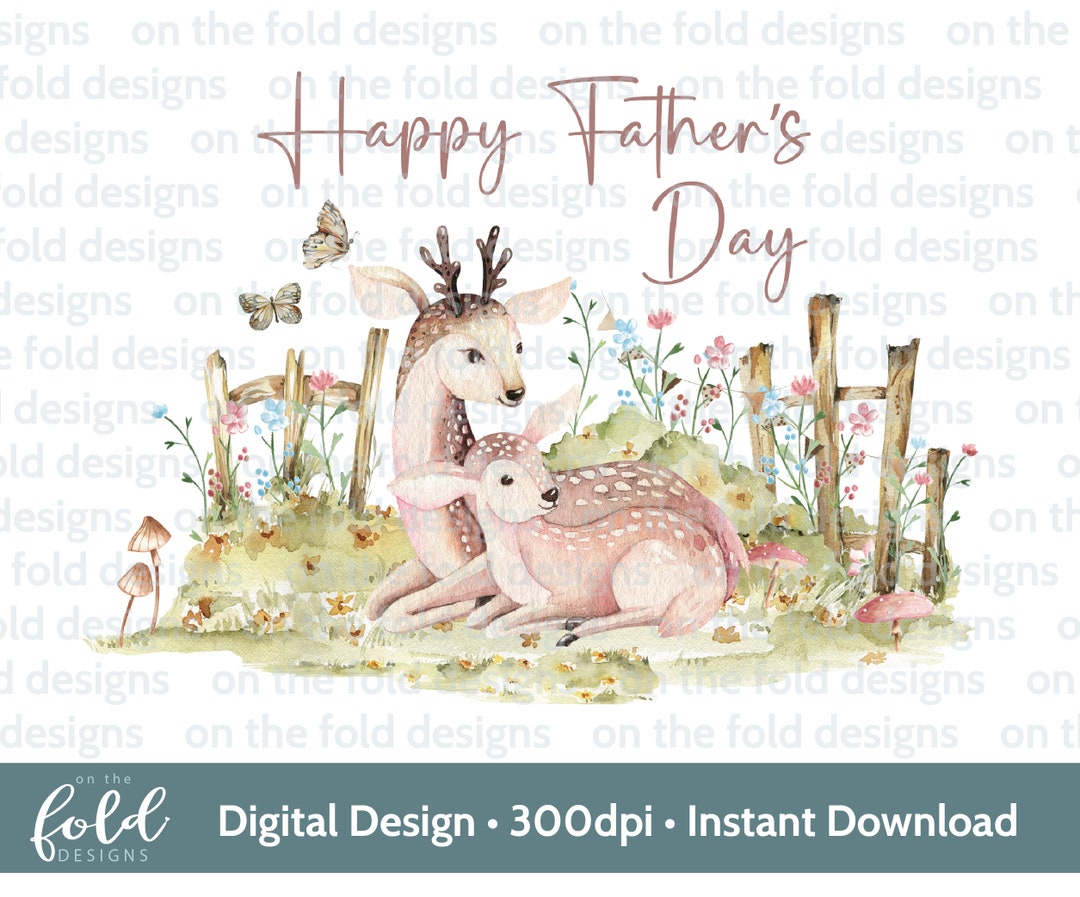 Father's Day Daddy Deer Clipart, Woodland, Best Dad, Grandad, 1st ...