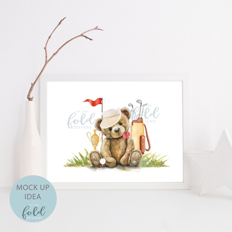 Teddy Bear Golf Clipart, Hole in One, Sublimation (digital Download) - Etsy