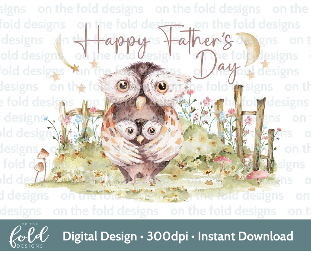 Father's Day Daddy Owl Clipart, Woodland, Best Dad, Grandad, 1st ...