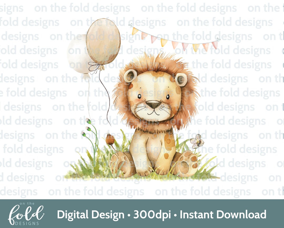Lion Safari Animal Clipart PNG Transparent Instant Digital Download 1st ...