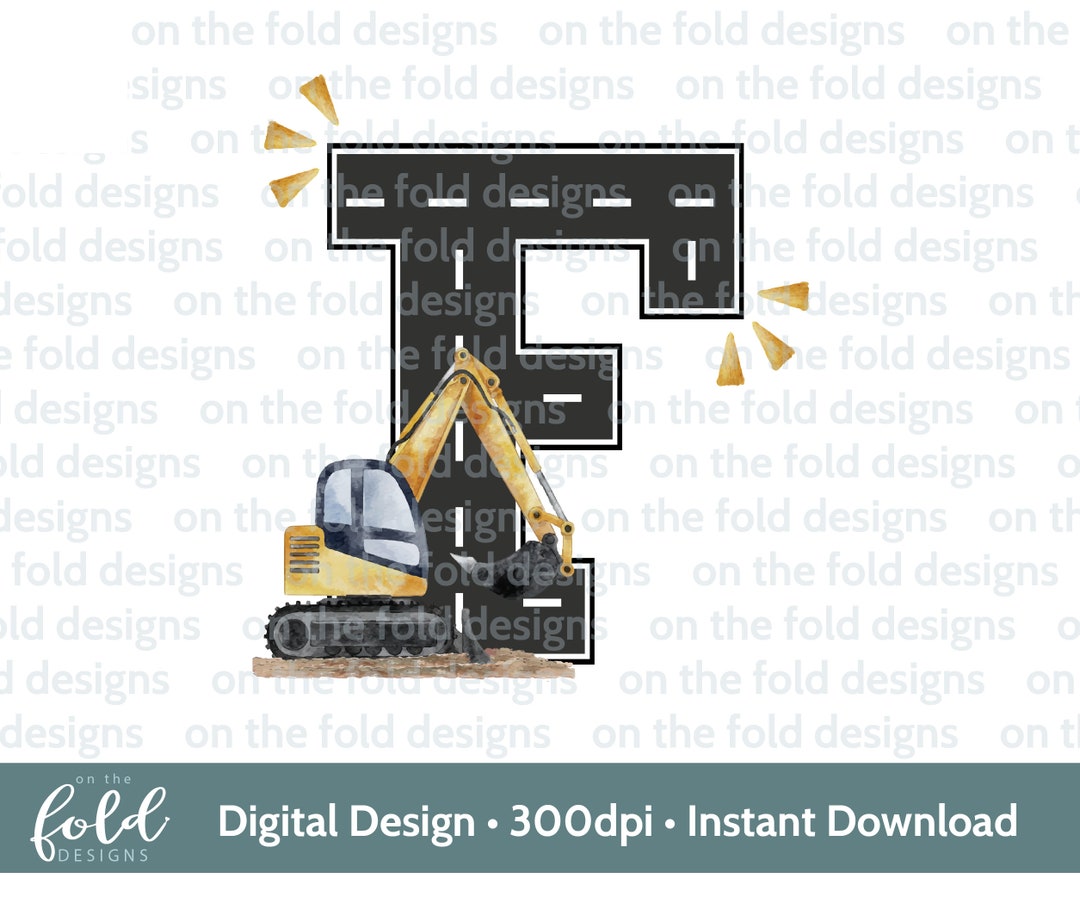 Construction Alphabet Letter F Clipart Digger Tractor Crane PNG Clipart ...