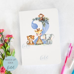 Safari 2nd Birthday, Clipart, Number Two PNG, Jungle Animal Sublimation ...