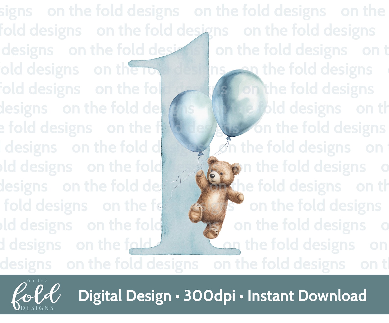 Teddy Bear, Number 1, Balloons, 1st Birthday, Clipart, Sublimation. PNG ...