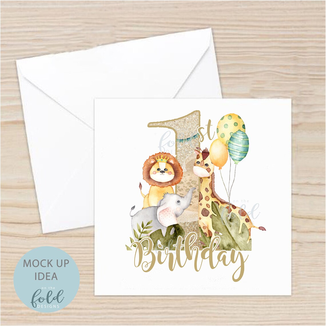 Safari 1st Birthday Number One Png With Animal Leaf and Glitter Number ...